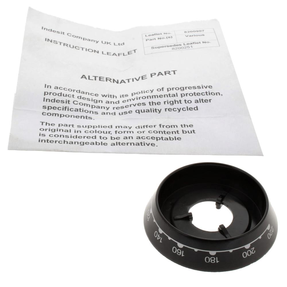 Knob Bezel T. Oven Stat Black J00247521 - Hotpoint - Hotpoint