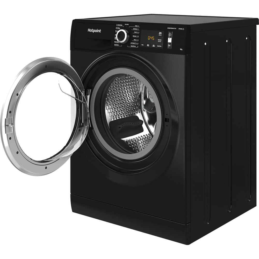 9kg Washing Machine Freestanding Black With Woolcare A-rated - Hotpoint
